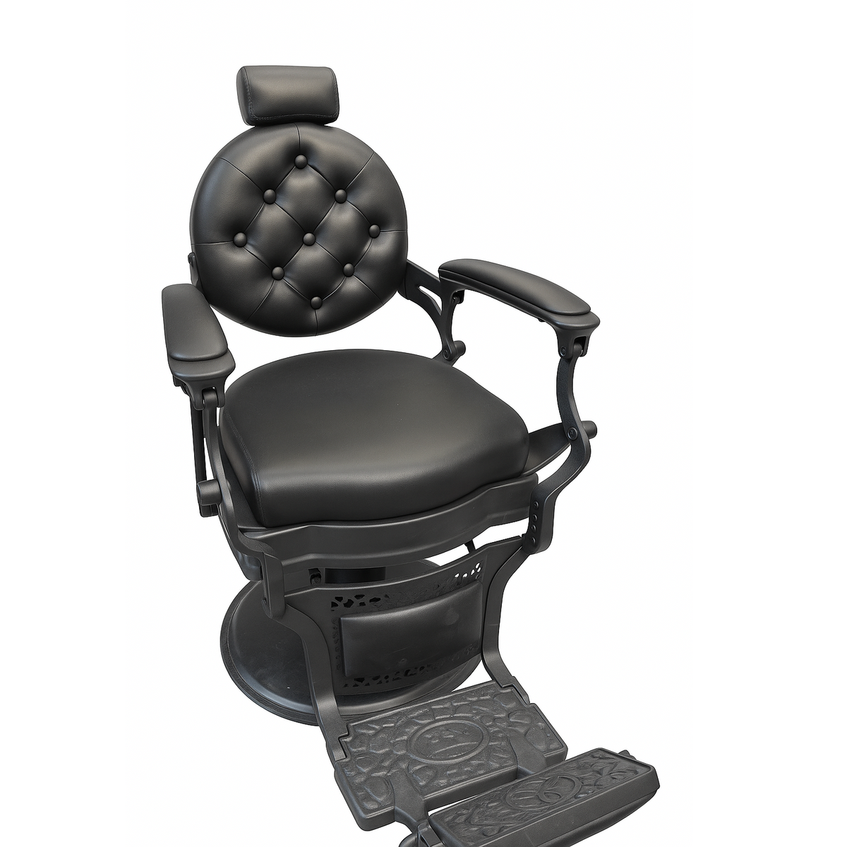 Full Black Barber Chair - Premium Hydraulic Model (7-Year Warranty ...