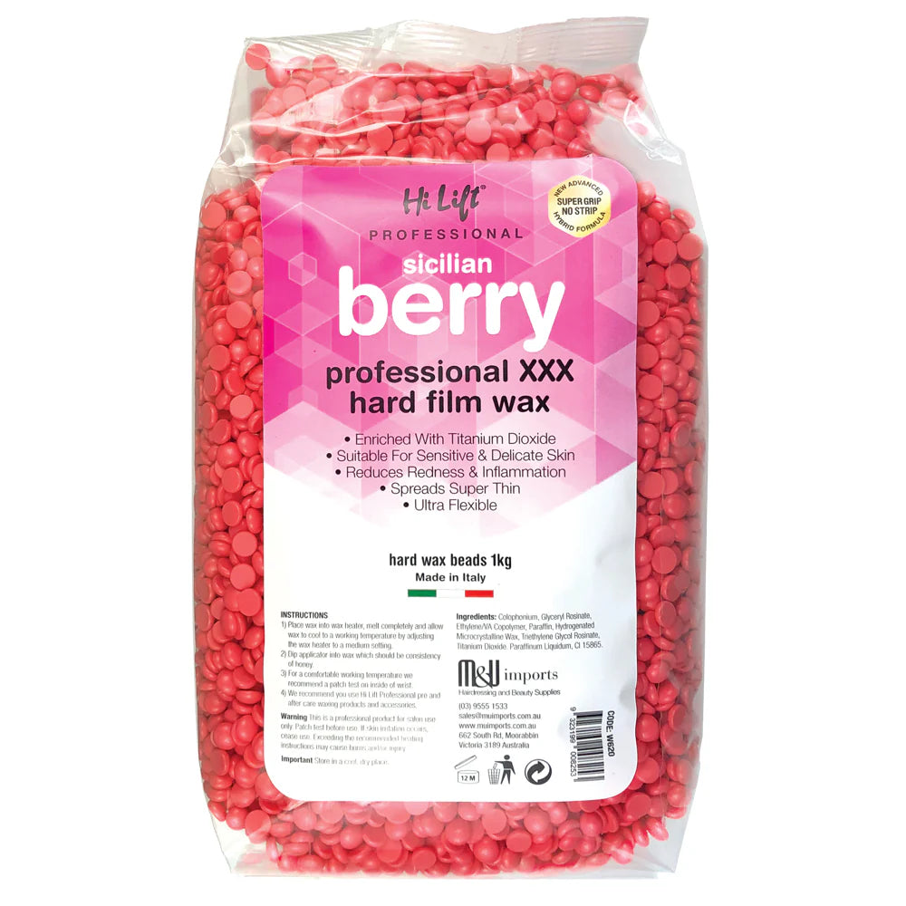 Hi Lift Sicilian Berry Hard Wax - 1kg Waxing Beans Bag – Barber supplies