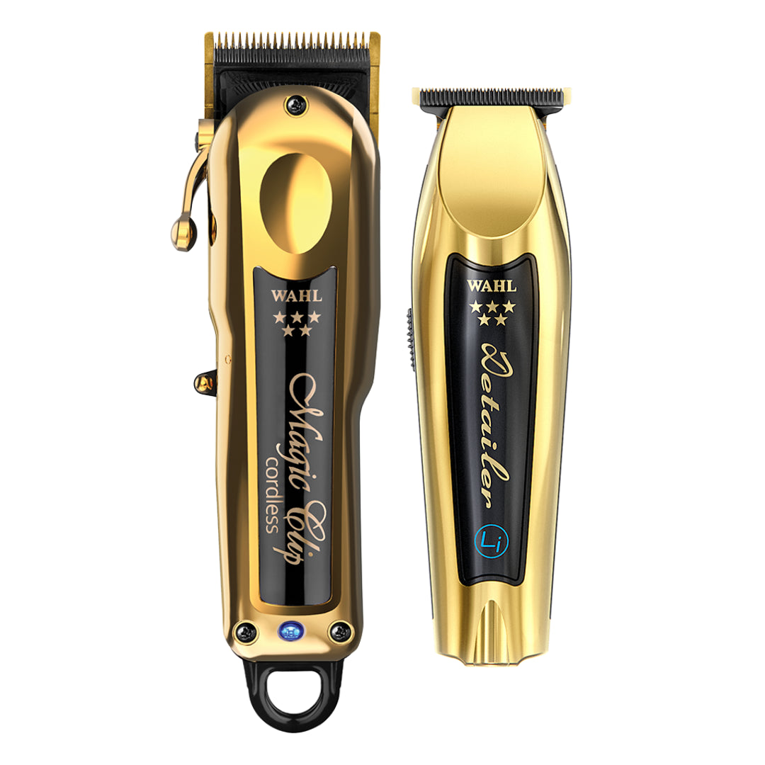 Wahl Gold Clipper And Trimmer Duo Pack - Barber Clippers Set – Barber ...
