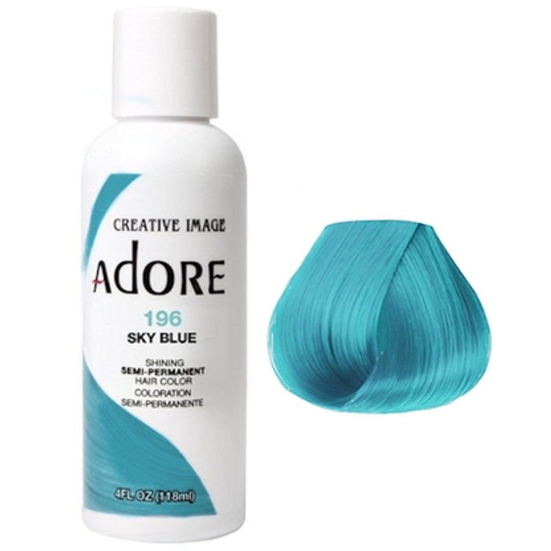 Adore Semi Permanent Hair Colour 196 Sky Blue 118ml – Barber supplies