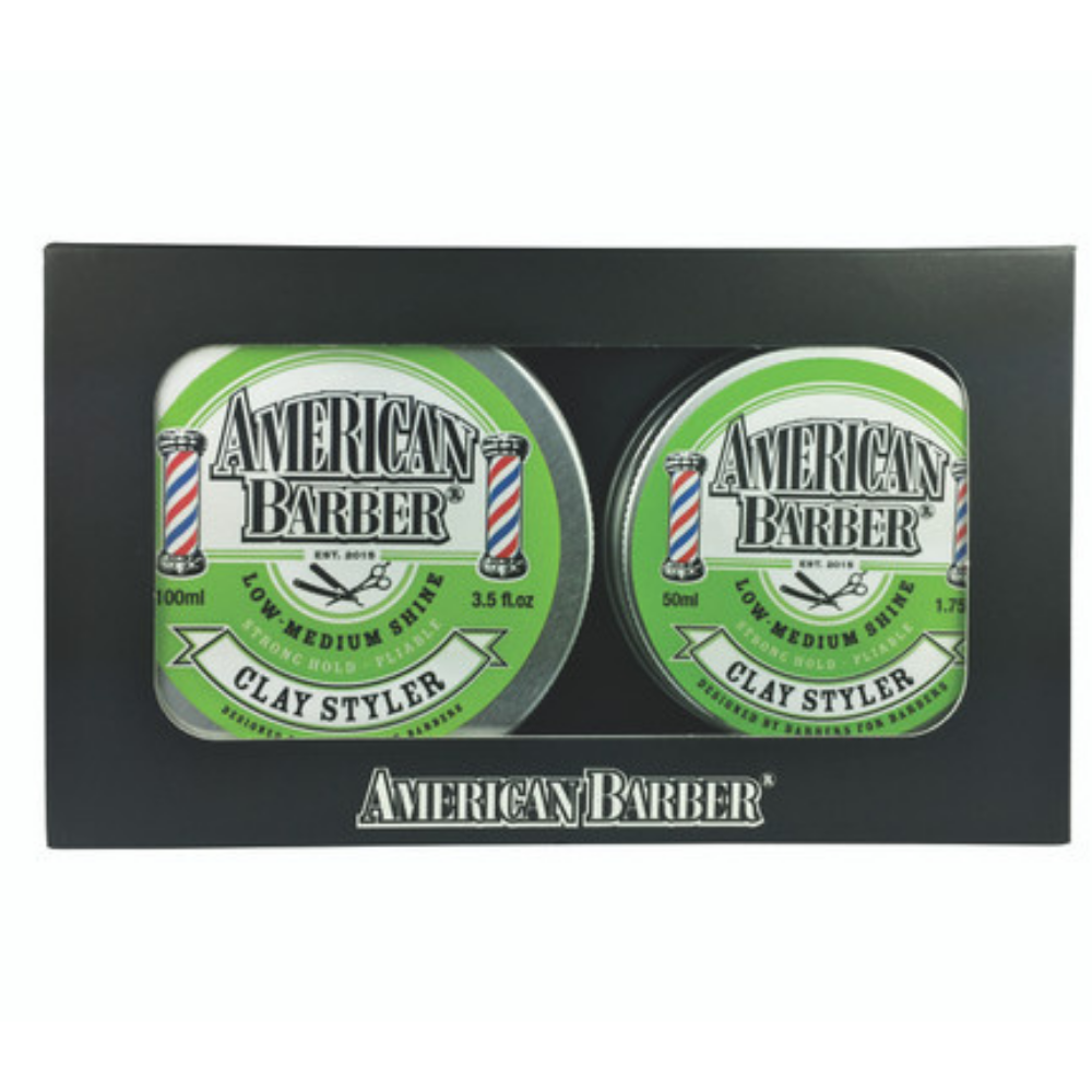American Barber 50ml-100ml Hair Styling Wax Green Matte Clay – Barber ...