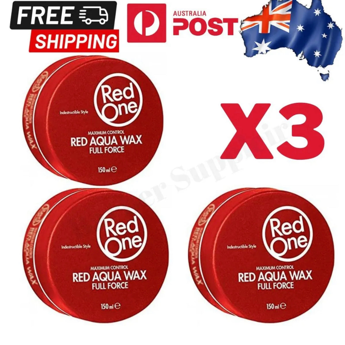 3 x RedOne Red Aqua Hair Styling Wax Full Force | 150 ml | Red One Wax ...